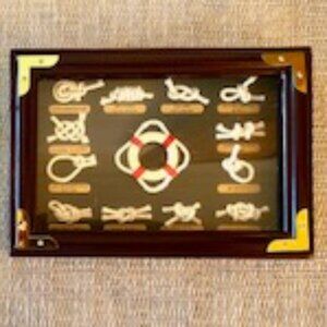 Accents | Mini Wood Frame Shadow Box With 12 Nautical Sailor Rope Knots ...